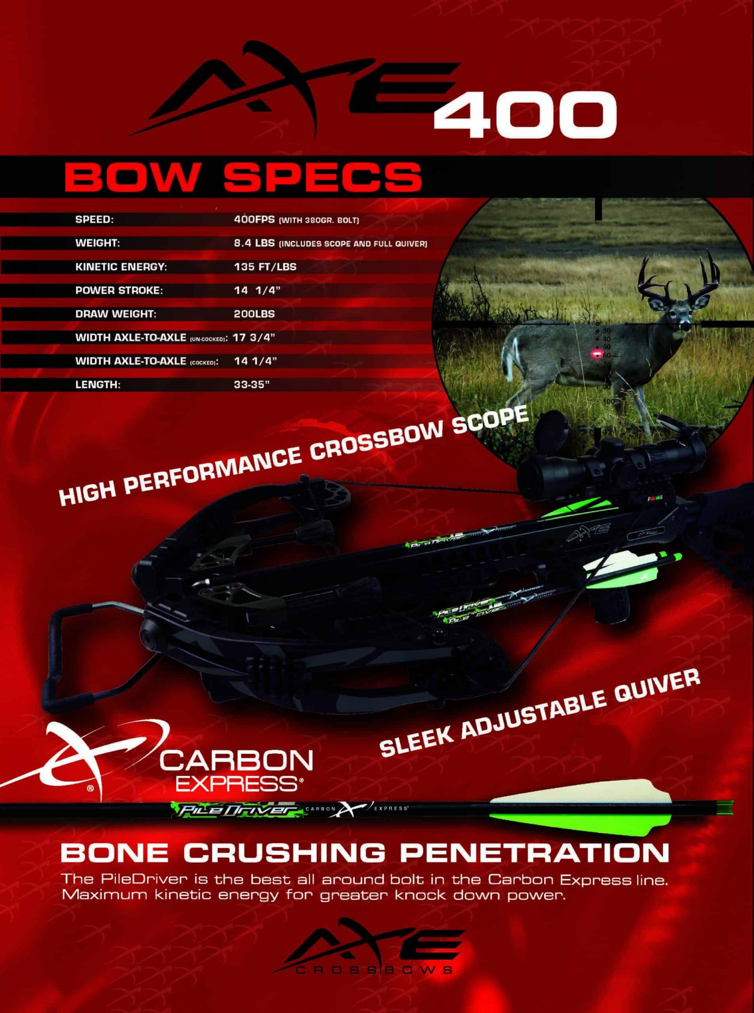 The New 2024 AXE400 Crossbow Now Available